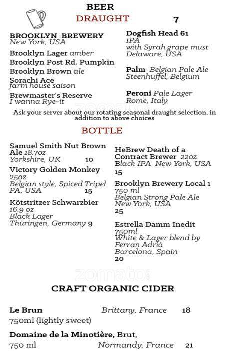 Menu at The Cook and The Cork pub & bar, Coral Springs