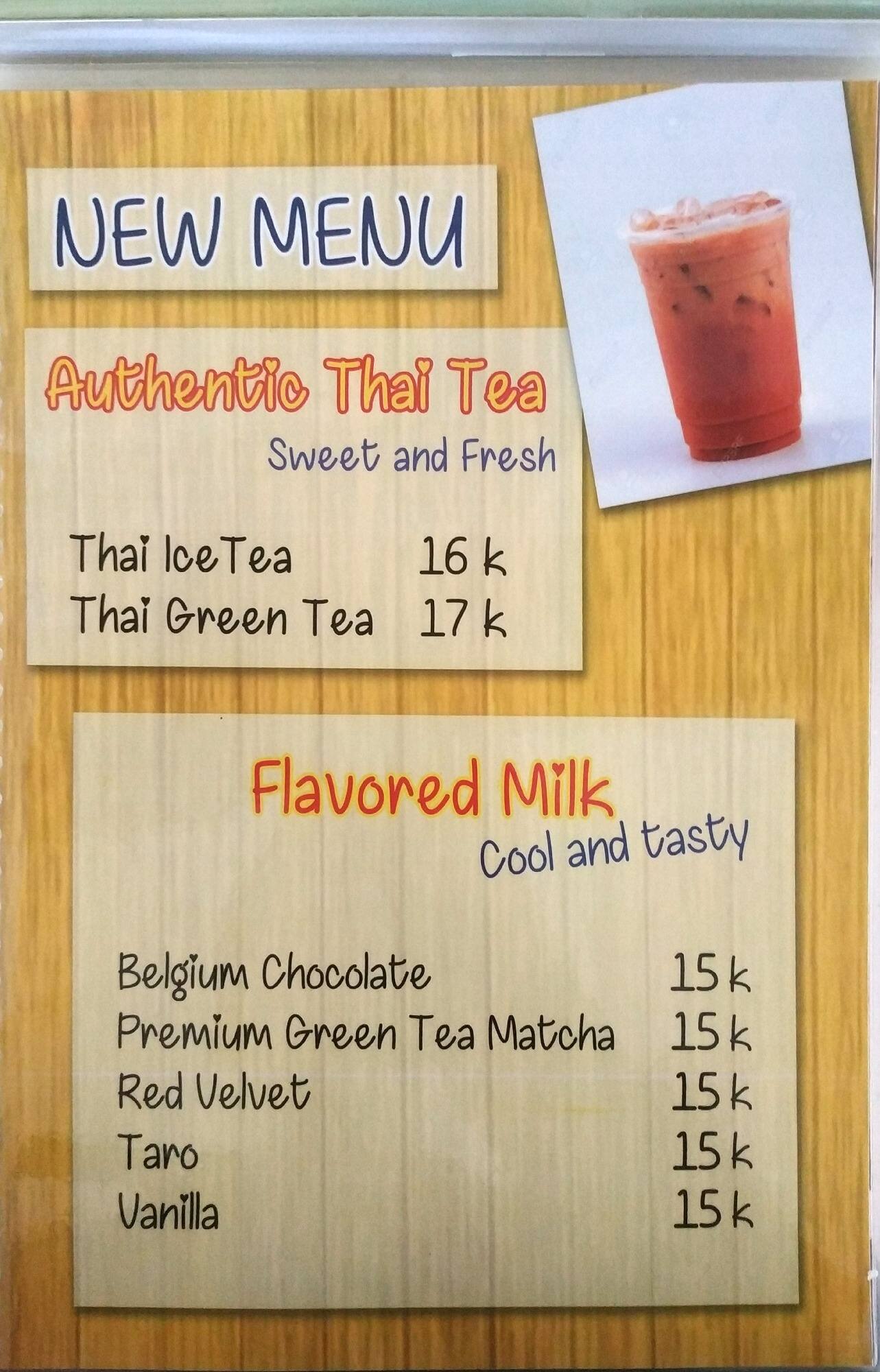 Menu at Tok Tok Ayam Kremes restaurant, Jakarta