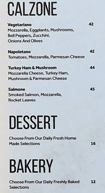 Menu at Kimbo Espresso Italiano - Kite Beach | Italian Restaurant and ...