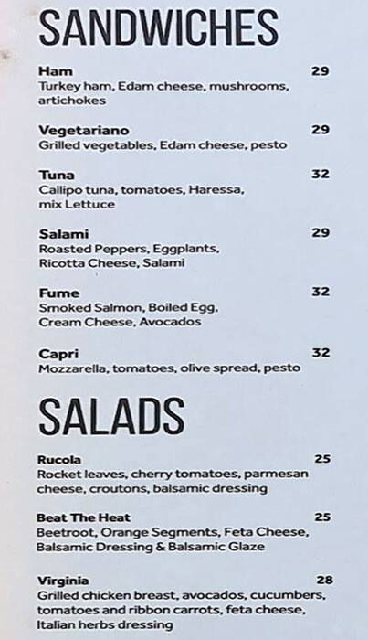 Menu at Kimbo Espresso Italiano - Kite Beach | Italian Restaurant and ...