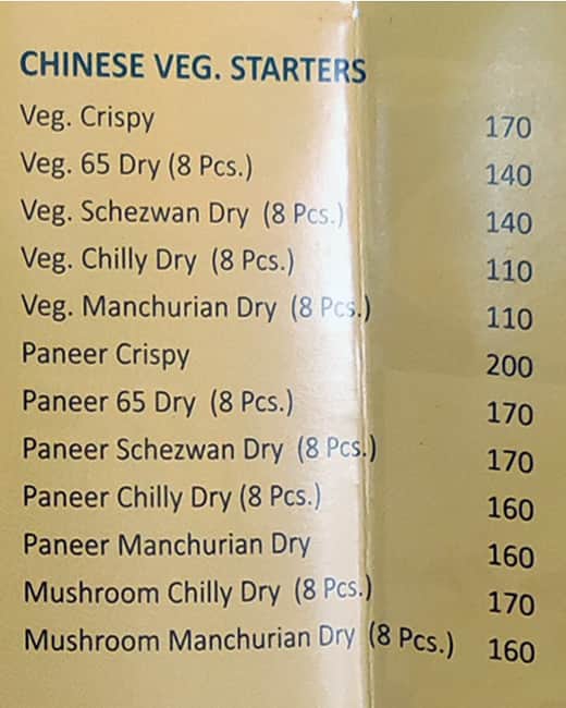 Menu at Welcome Restaurant, Mumbai, Shop 8