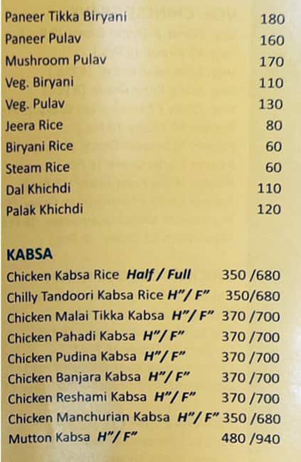 Menu at Welcome Restaurant, Mumbai, Shop 8