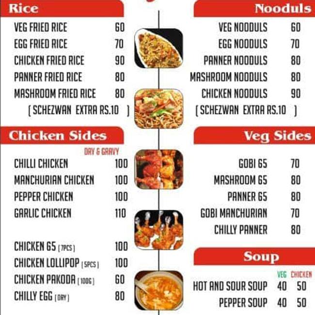 Menu of Queen Sea, Thirumudivakkam, Chennai