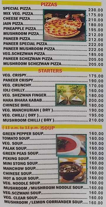 Menu of Ram Mahal, Kurla, Mumbai