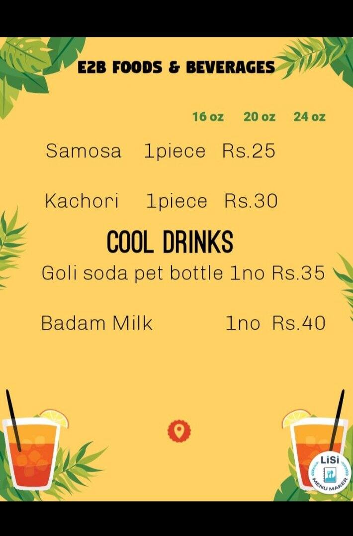 Menu of K2B Foods & Beverages, Anna Nagar West, Chennai