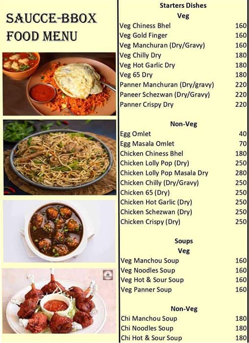 Menu of Saucce Bbox, Ambernath, Thane