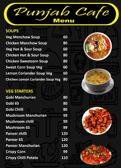 Menu of Punjab Cafe, BTM, Bangalore
