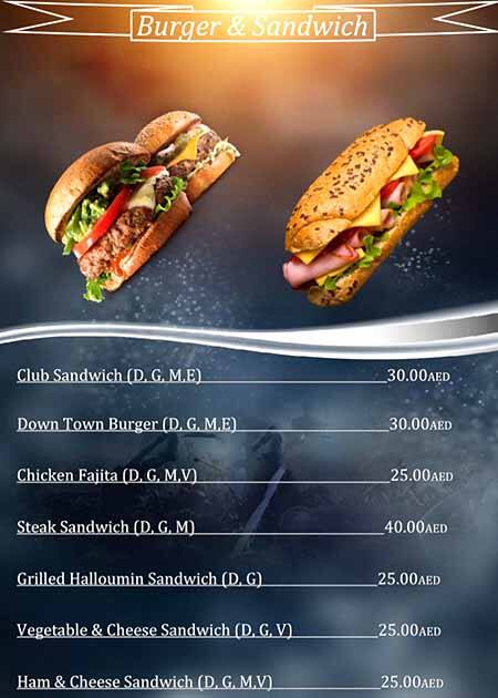 Menu at Downtown Restaurant (Tambayan), Abu Dhabi