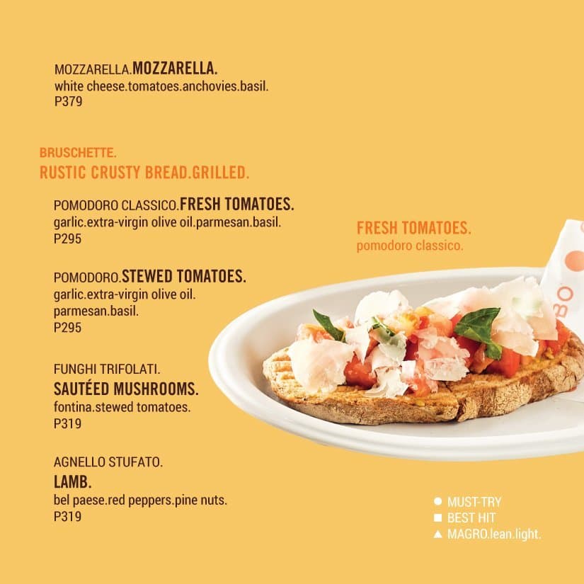 Menu at CIBO - Glorietta 4 restaurant, Makati, Glorietta 4