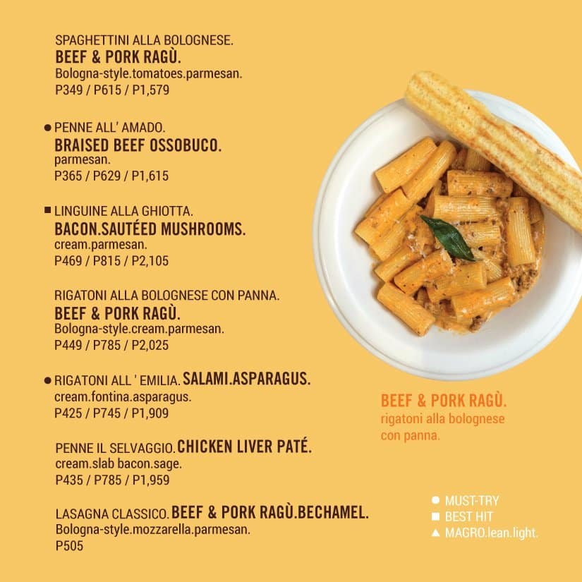 Menu at CIBO - Glorietta 4 restaurant, Makati, Glorietta 4