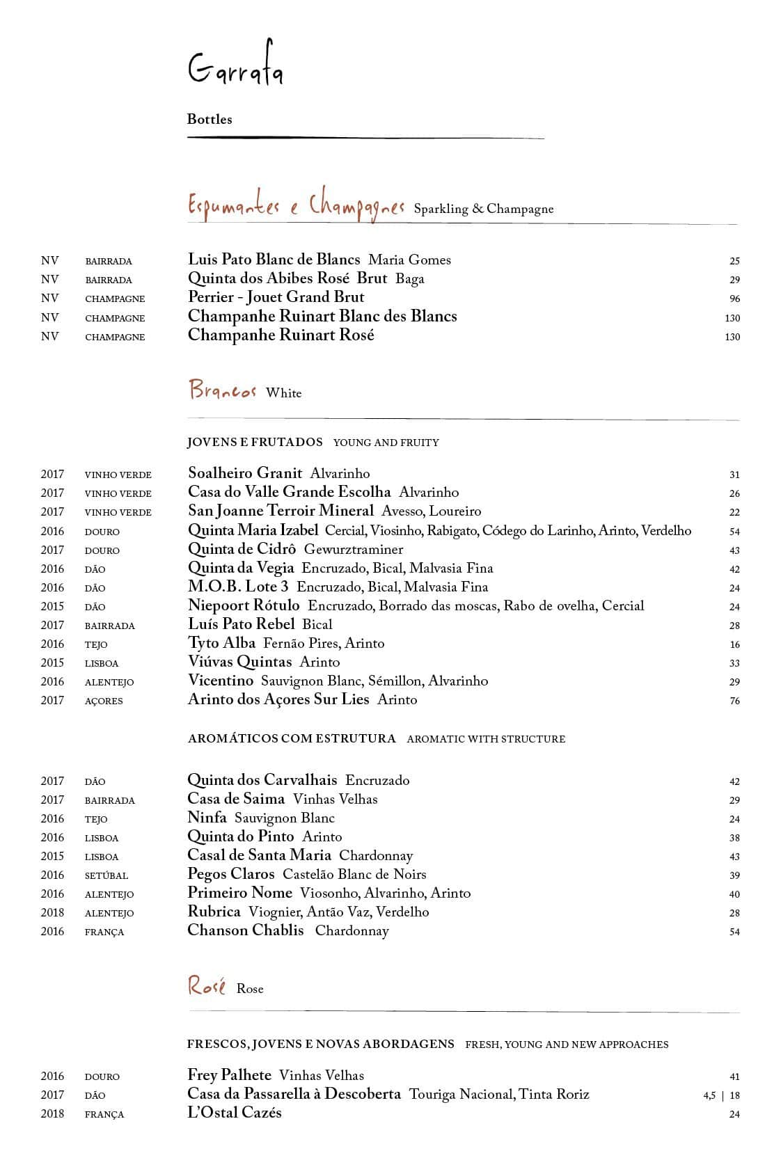 Menu at Sala de Corte steakhouse, Lisbon, Praça Dom Luís I 7