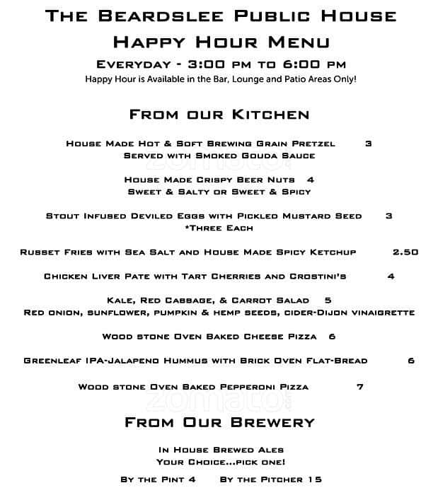 Menu at Beardslee Public House, Bothell