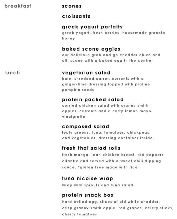 Menu at Creeds Coffee Bar, Toronto, 390 Dupont St