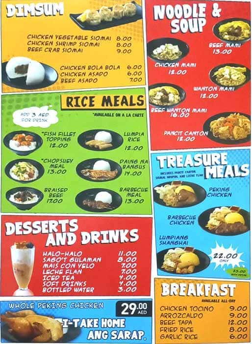 Menu at Hen Lin UAE restaurant, Dubai