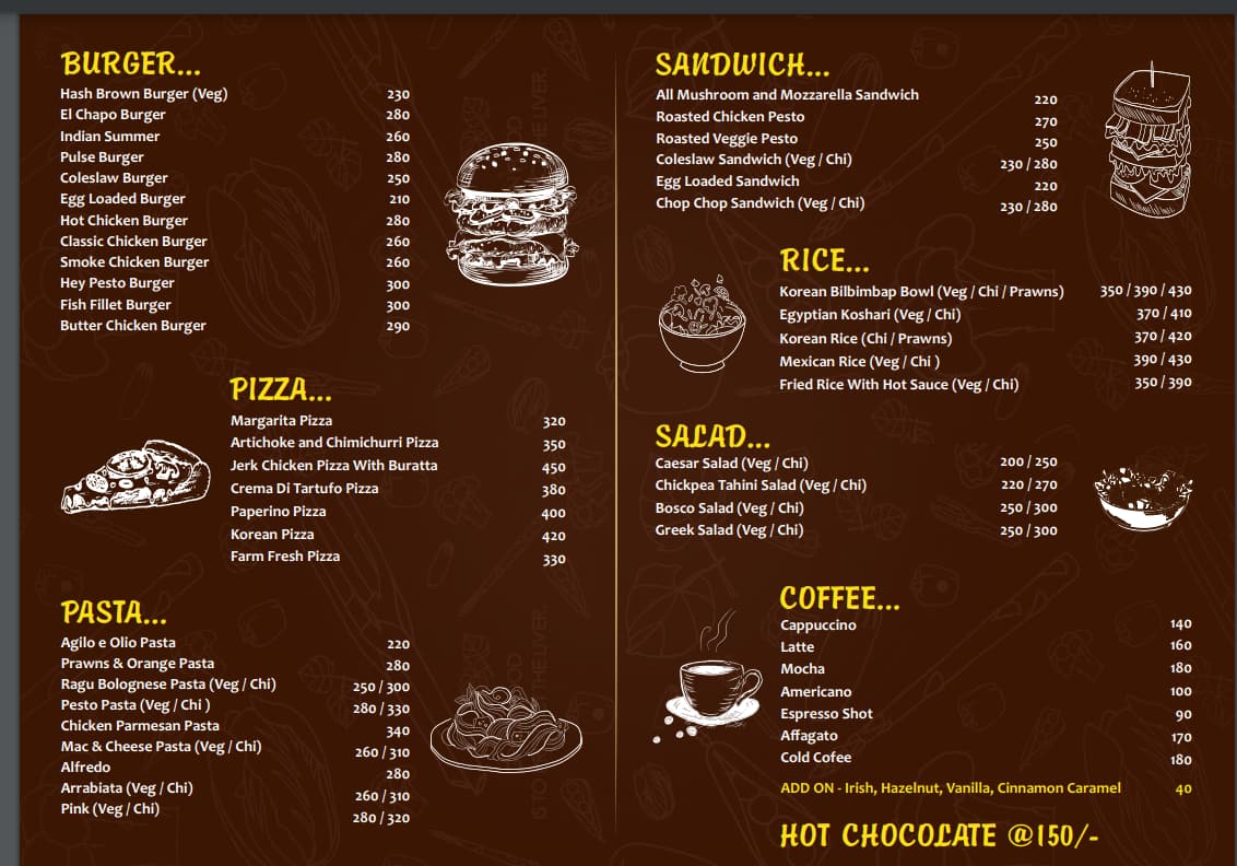 Menu of Cafe Foodies Club, Kharghar, Navi Mumbai
