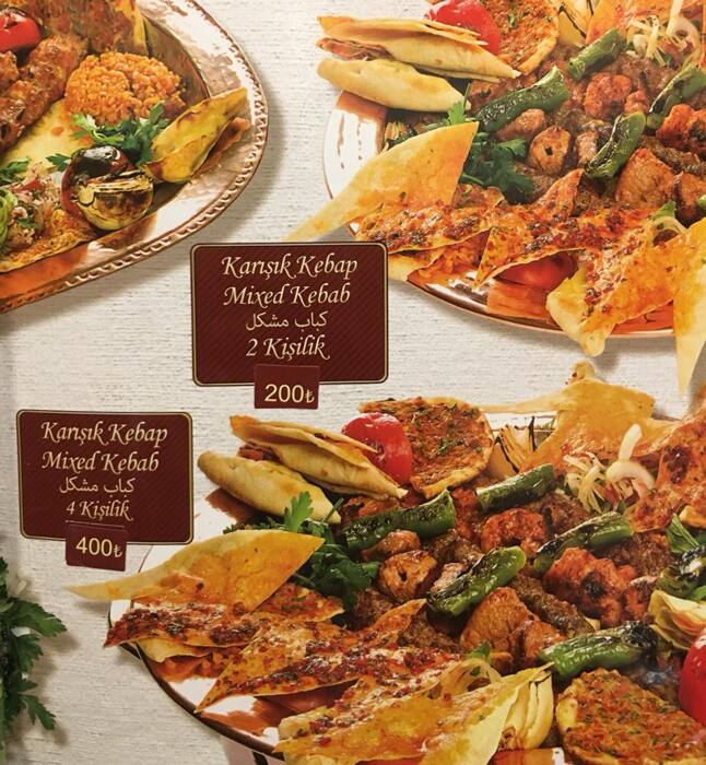Menu at Taksim, Beyoglu, Istanbul, Mete Cd. 16 A