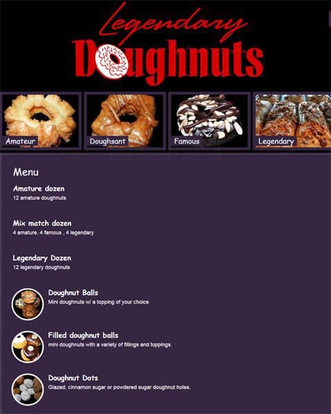 Legendary Doughnuts Menu, Menu for Legendary Doughnuts, Covington, Covington - Urbanspoon/Zomato