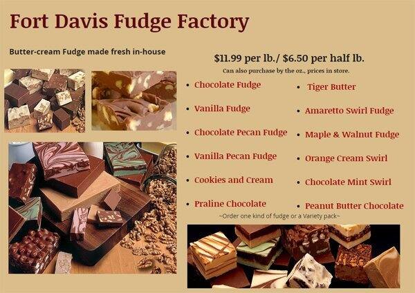 Menu at Fort Davis Drug Store, Fort Davis, 113 State St