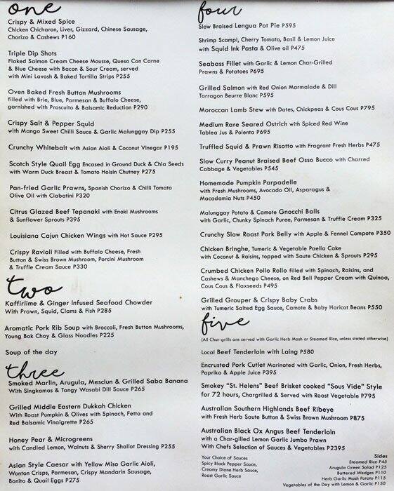 Circa 1900 a Cebu City: Foto del Menu con Prezzi - Zomato Filippine