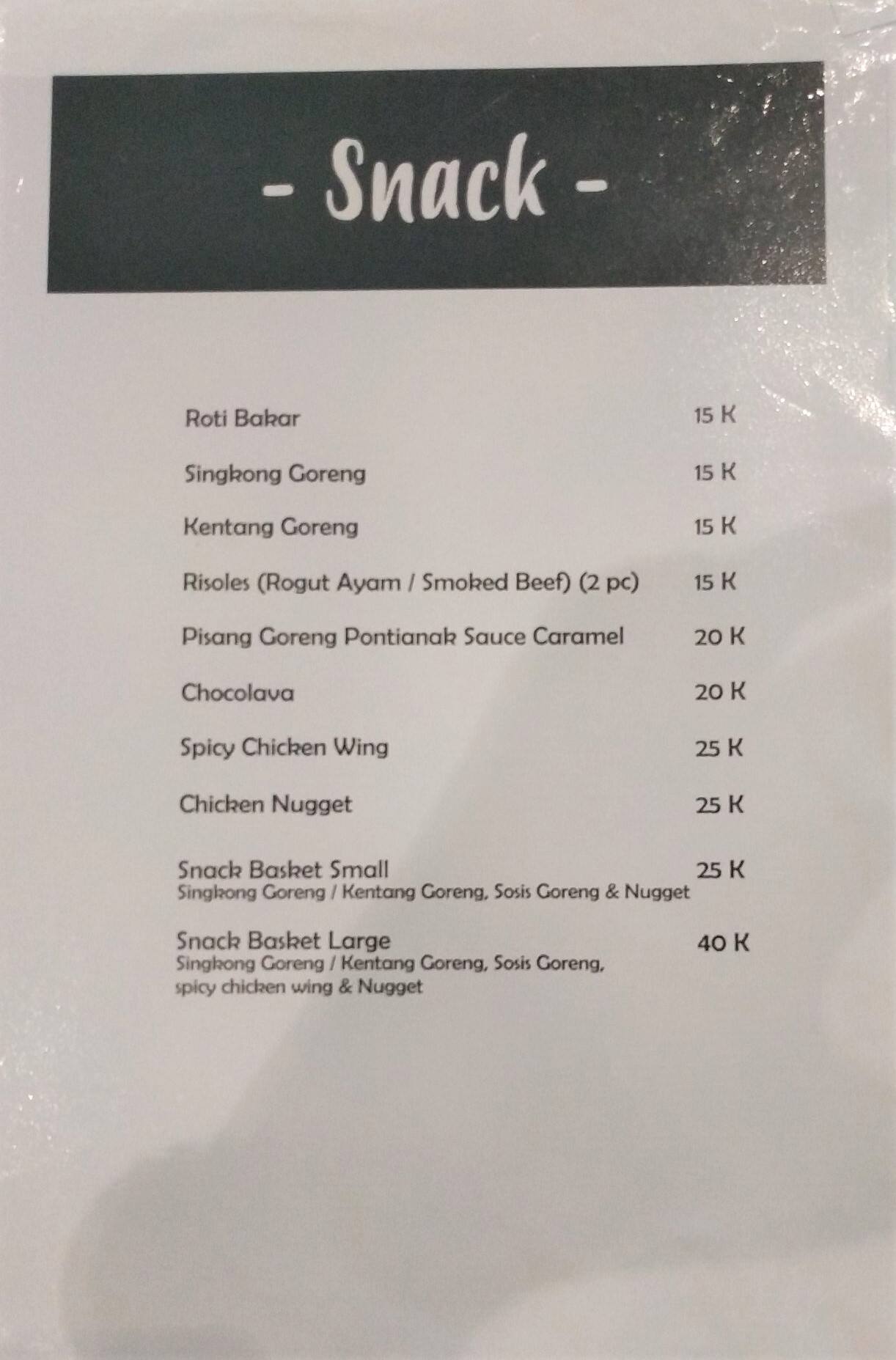 Menu at MH Coffee cafe, Tangerang, Jl. Nn No.C30