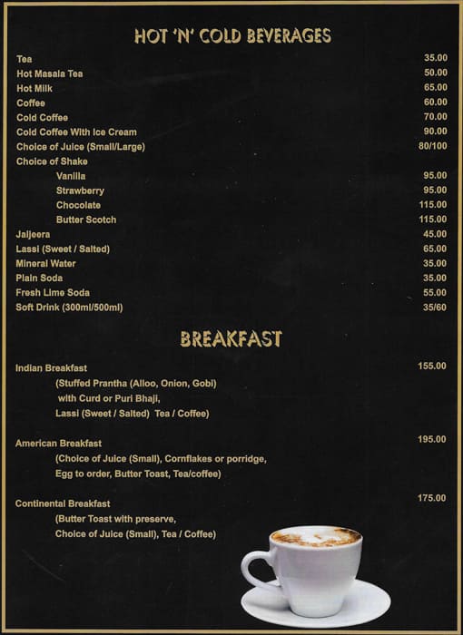 Menu of Deewan Residency, Dera Bassi, Zirakpur