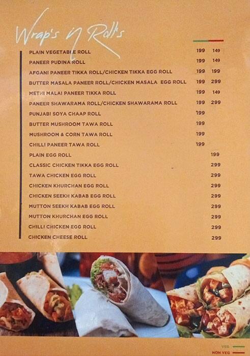 Menu of RollWale, Punjabi Bagh, New Delhi