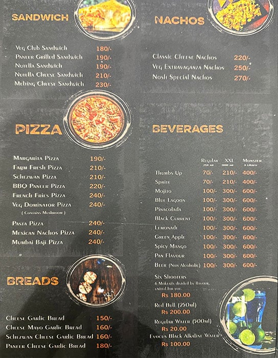Menu of The Nosh Express, Dilsukhnagar, Hyderabad