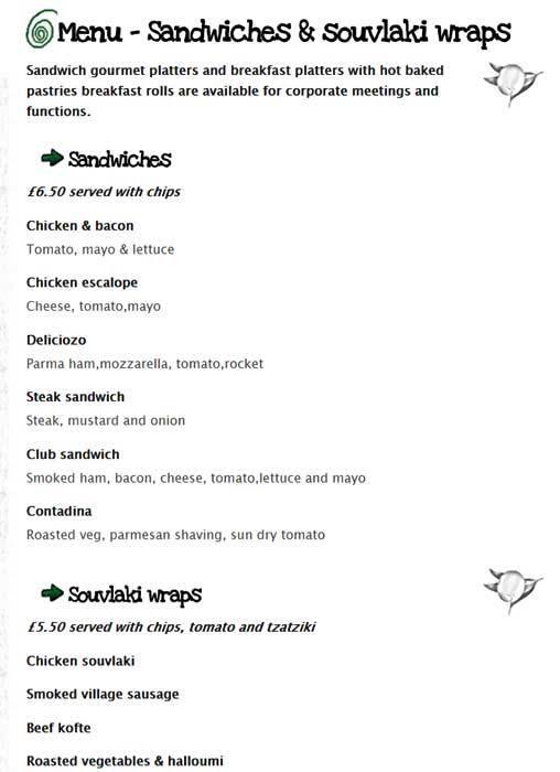 Menu at Power Station pub & bar, London