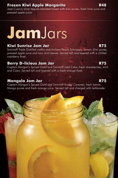 Menu at CAPPELLO. pub & bar, Bloemfontein