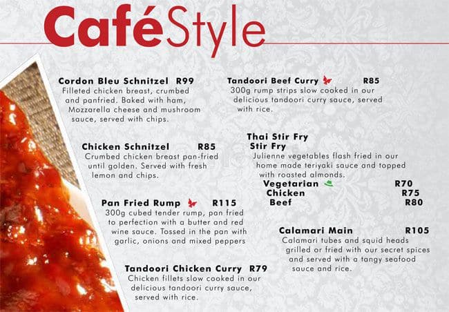 Menu at CAPPELLO. pub & bar, Bloemfontein