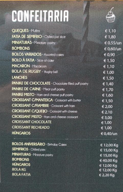 Menu em Gelados de Portugal - Gaia sobremesas, Porto