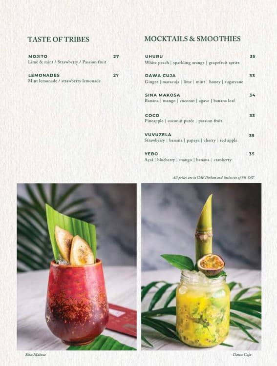 Menu of Tribes, Al Barsha, Dubai