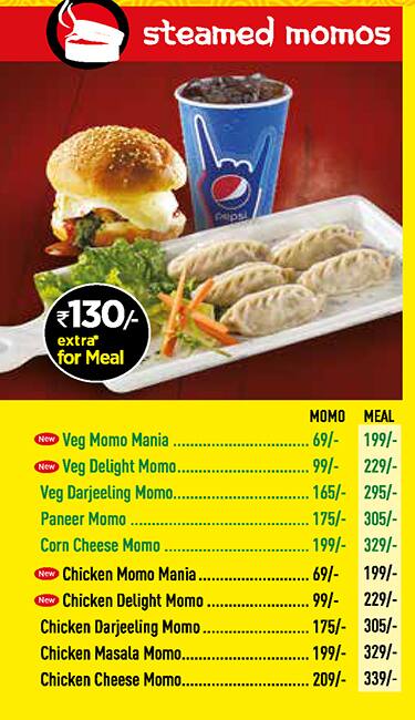 Menu of WOW! Momo, Vastrapur, Ahmedabad