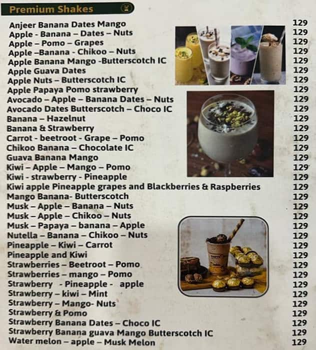 Menu of Nectar, Indiranagar, Bangalore