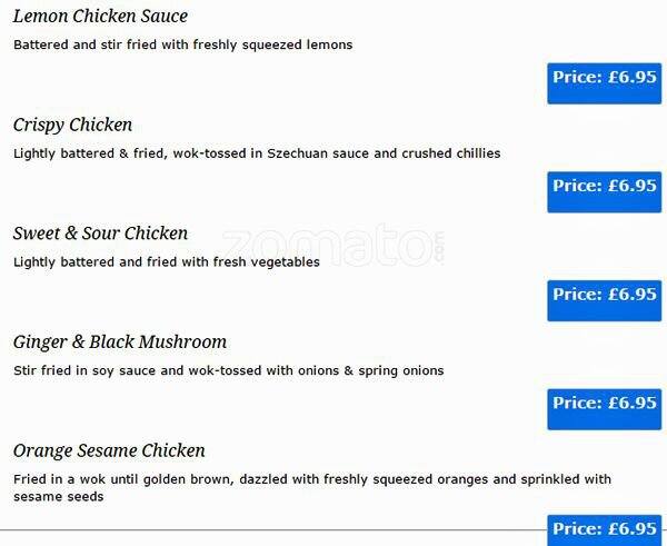 Menu at Thainese Restaurant, London