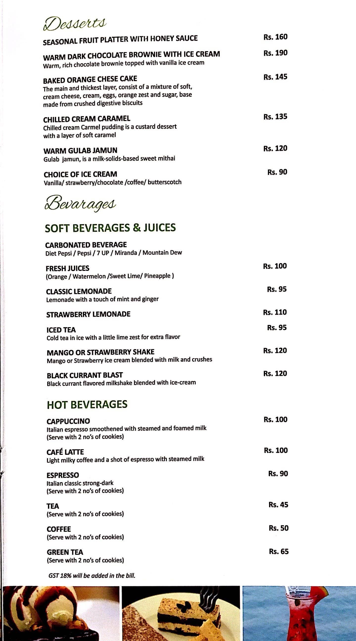 Menu at Blue Bell Multi Cuisine Restaurant - Flora Airport Hotel, Kochi