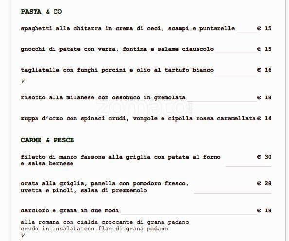 Carta de H CLUB at the Sheraton Diana Majestic, Milan