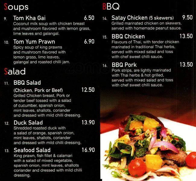 Menu at Tew Thai restaurant, Gladesville