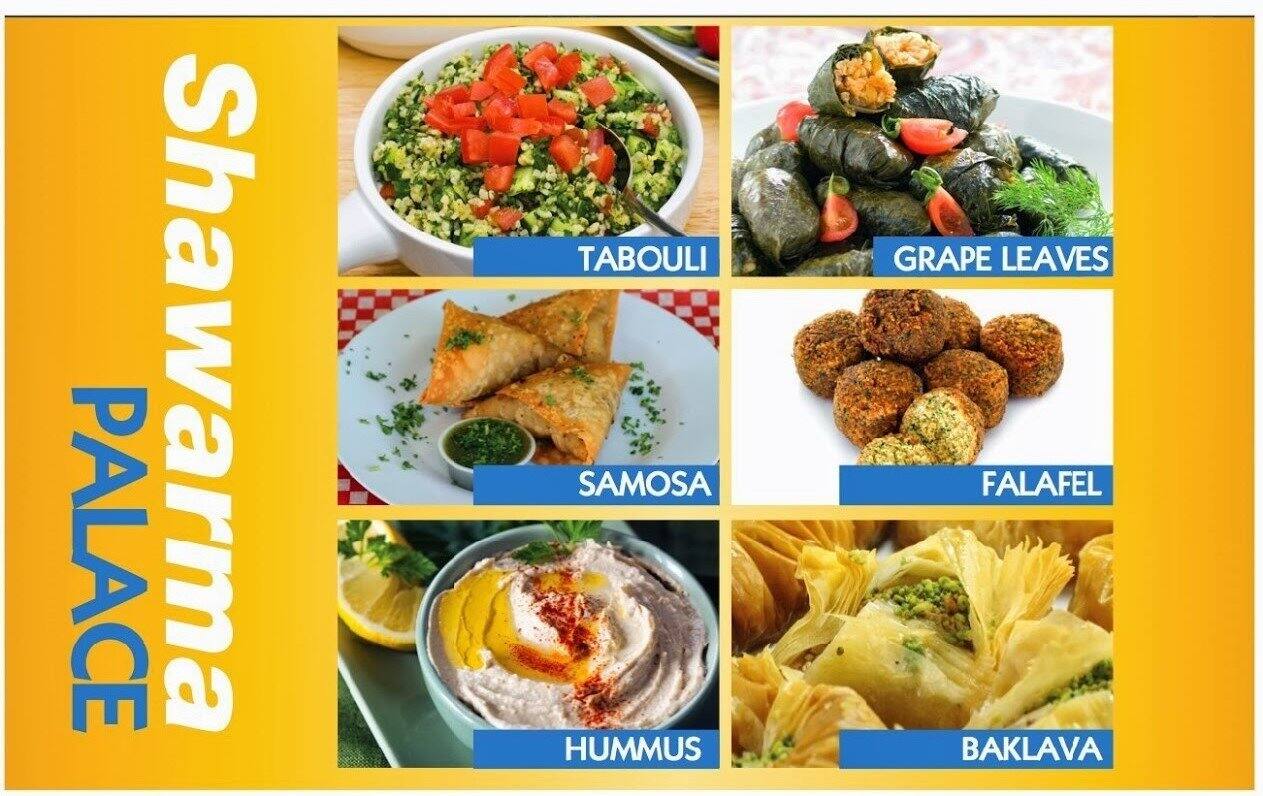 Menu at Shawarma Palace restaurant, Calgary, 17 Ave SE