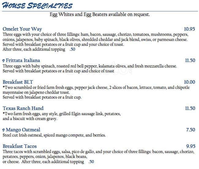 Menu at Hilton Austin Airport pub & bar, Austin, Hotel Dr