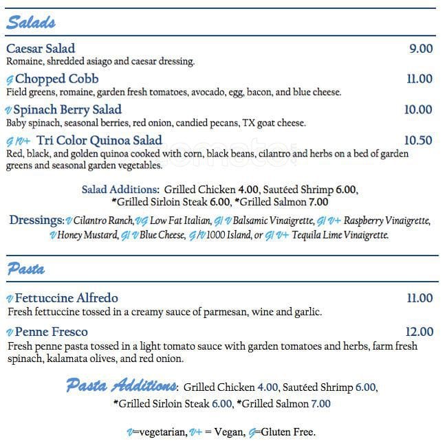 Menu at Hilton Austin Airport pub & bar, Austin, Hotel Dr