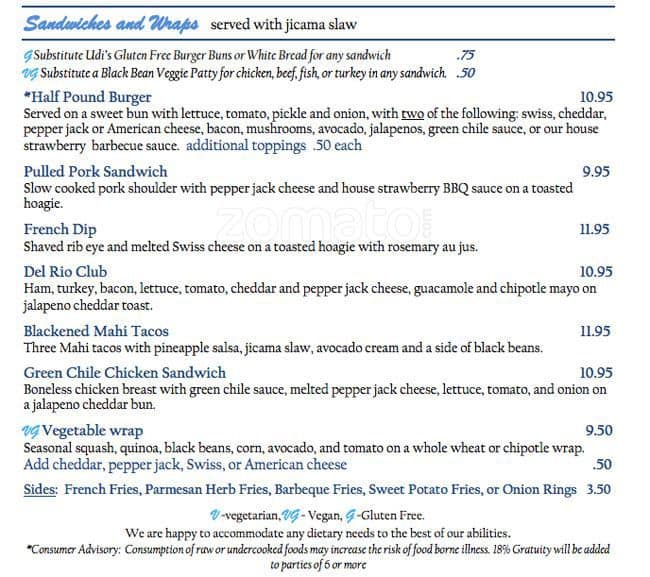 Menu at Hilton Austin Airport pub & bar, Austin, Hotel Dr