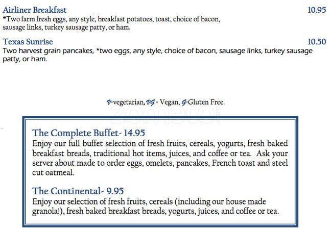Menu at Hilton Austin Airport pub & bar, Austin, Hotel Dr