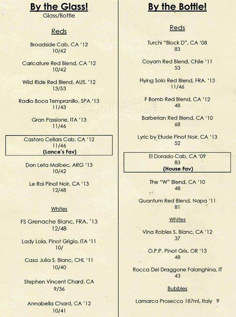 Menu at Eight 11 Place pub & bar, Frisco