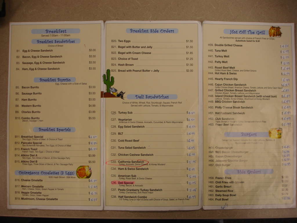 Menu at Oasis Cafe 3, Ontario, E Guasti Rd