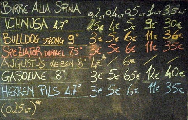 Menu da Scamper pub & bar, Roma