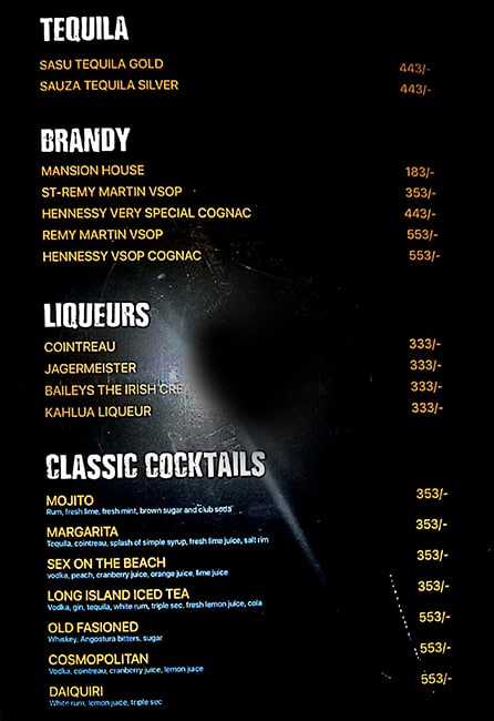 Menu of Bar 3 Restro, Sainikpuri, Secunderabad