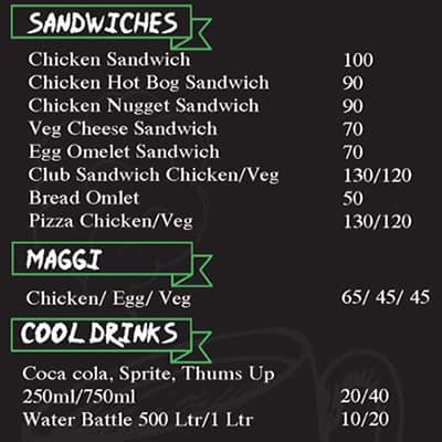 Menu of Olive Cafe, Frazer Town, Bangalore