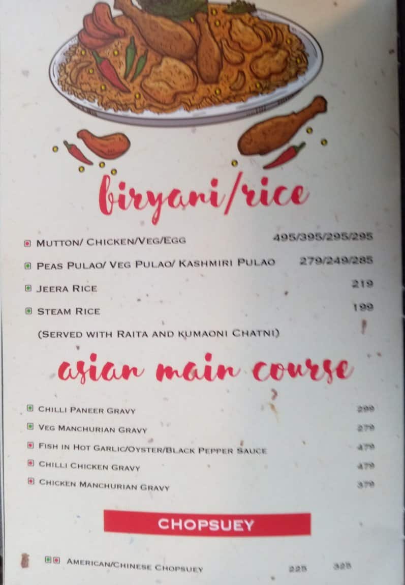 Menu at The Cask Cafe And Bar, Nainital