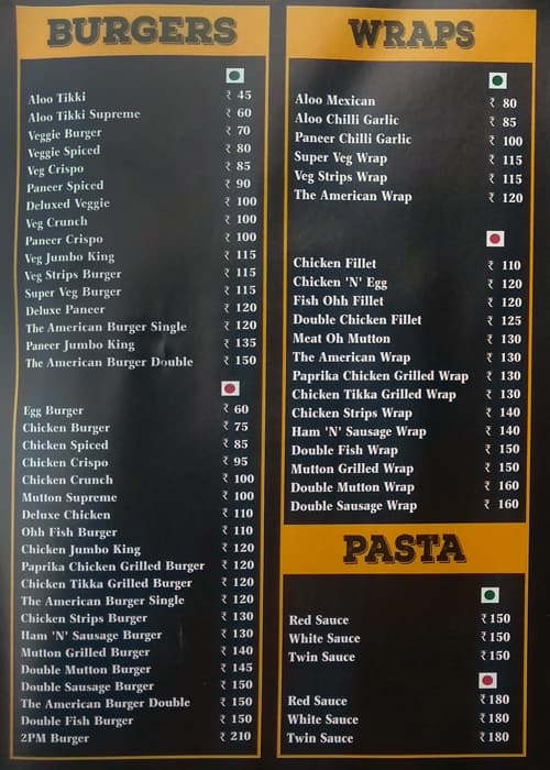 Menu at Castle Grill, Chandigarh, SCO 427-428